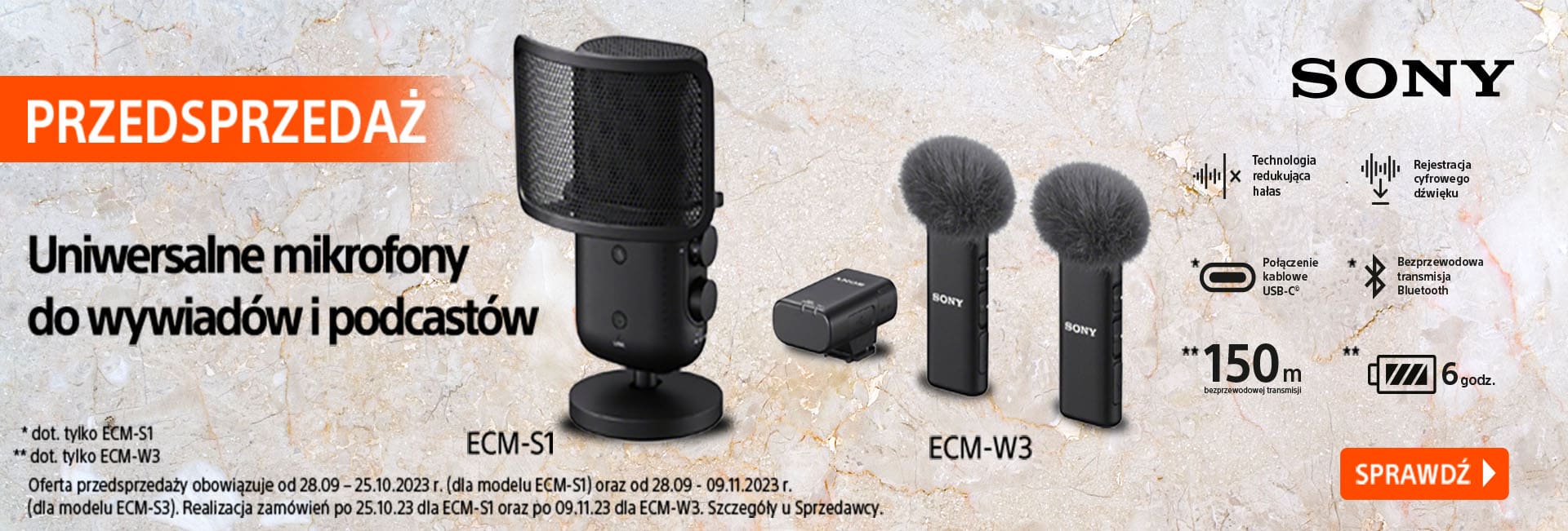 Nowe mikrofony Sony ECM-S1, ECM-W3 oraz ECM-W3S - fotoforma.pl