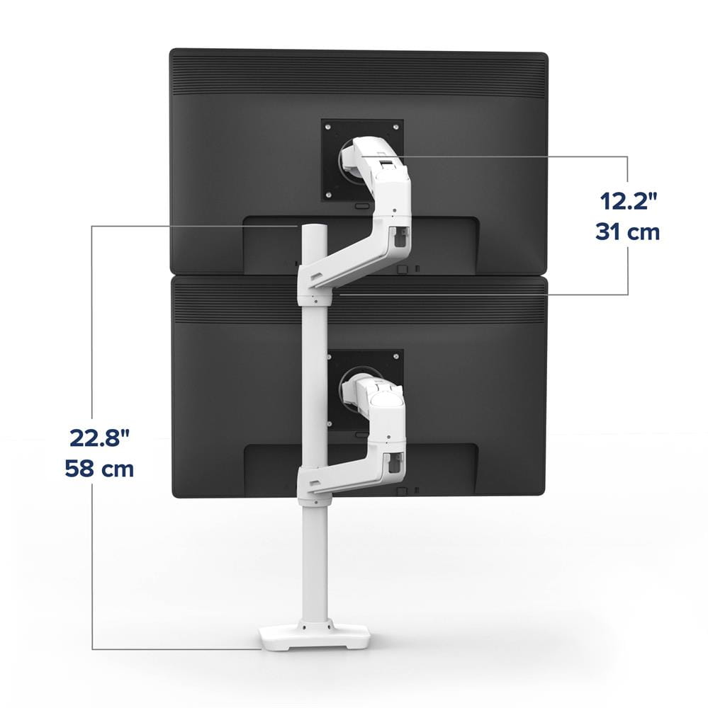 Ergotron - LX Dual Stacking Arm - uchwyt biurkowy na dwa monitory z ...