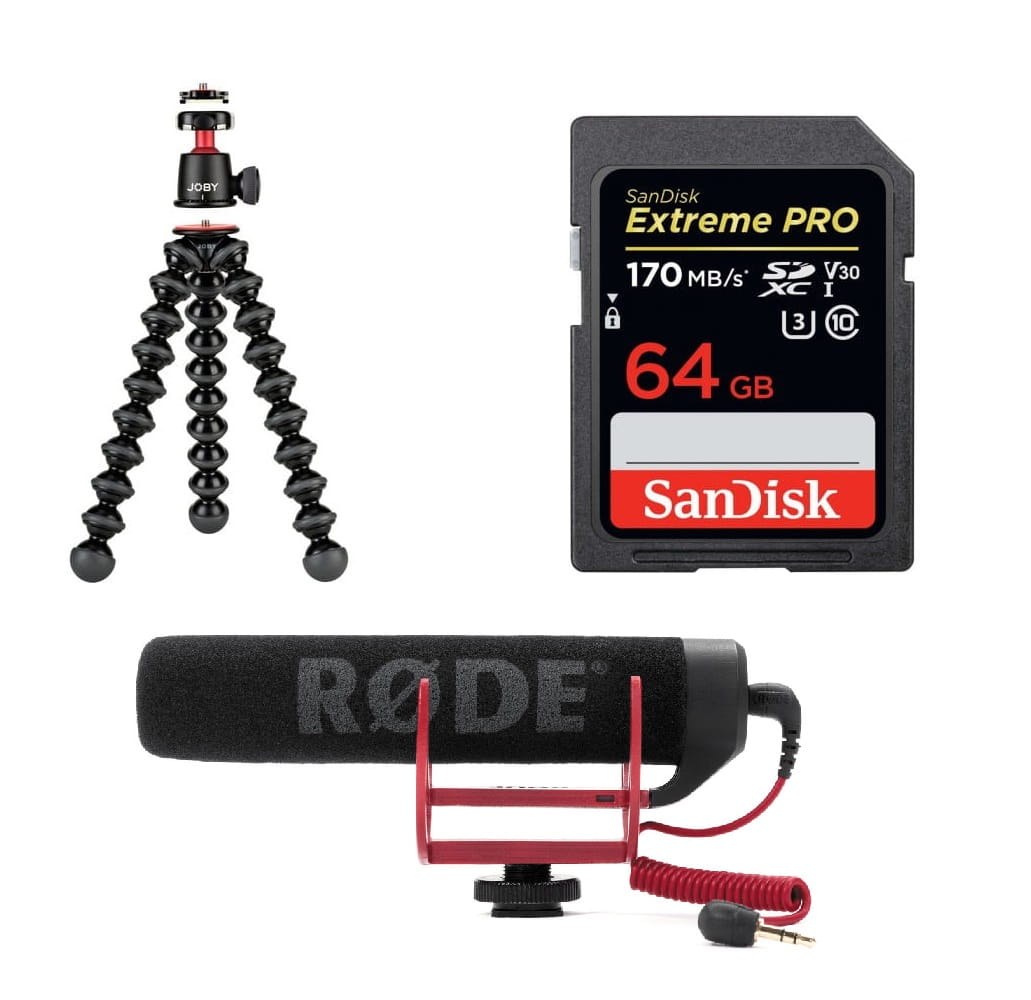 Vlogger kit - Rode VideoMic Go + Joby Gorillapod 3K + głowica + Sandisk ...